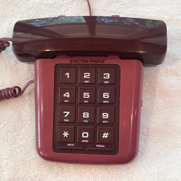 Spectra-Phone | Other | Burgundy Retro Desk Phone | Poshmark
